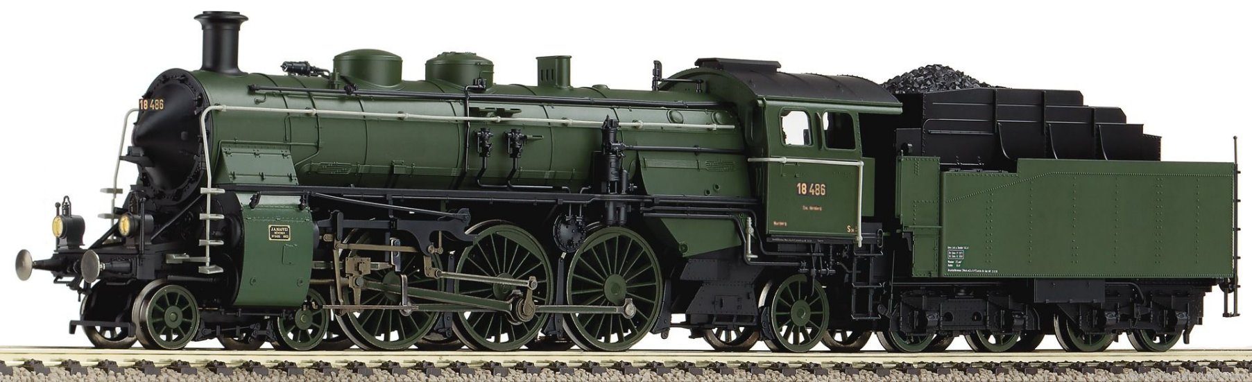 Fleischmann 411973 HO DRG Steam Locomotive 18 486 Green (Digital