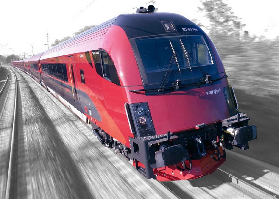 Roco 64050 HO OBB Car-Set Railjet 4 parts, AC Version