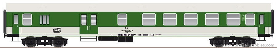 Roco 64837 HO 2nd Class Coach Y/B-70 with Baggage