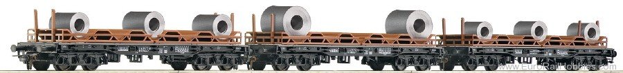 Roco 66159 HO 3-Car Set Sheet Metal Transport DB