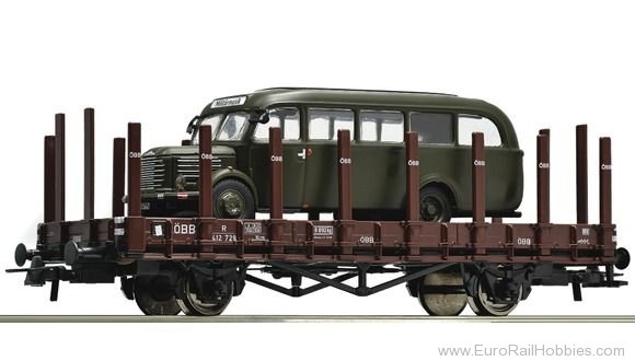 Roco 67255 HO OBB Flat Wagon with Vehicle Load (Roco