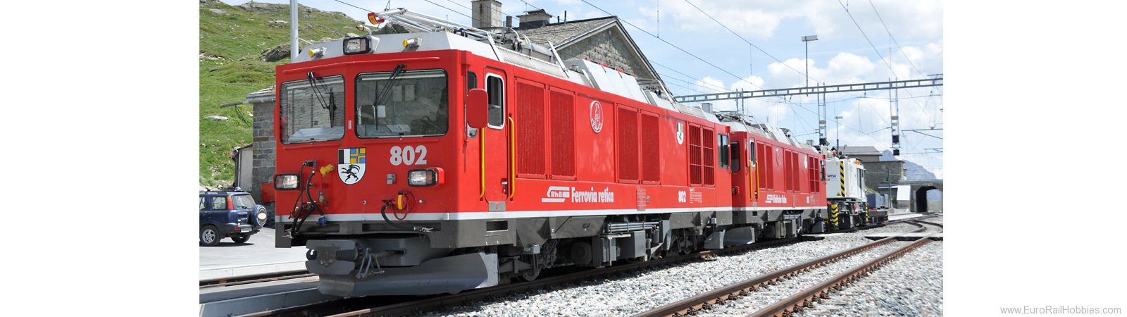 Bemo 1367121 HOm RhB Gem 4/4 801 Zweikraftlok modernisiert