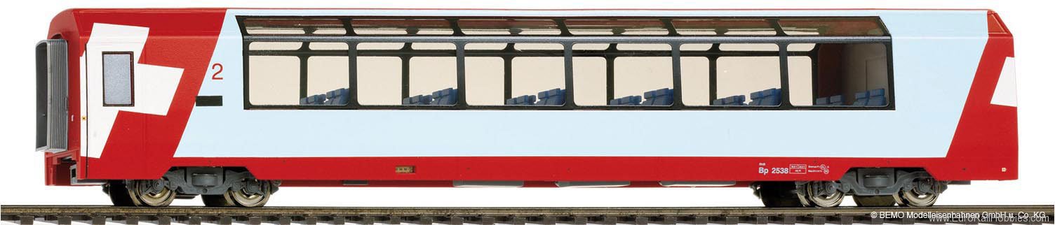 Bemo 3689128 HO Glacier Express Panoramawagen Bp 2538
