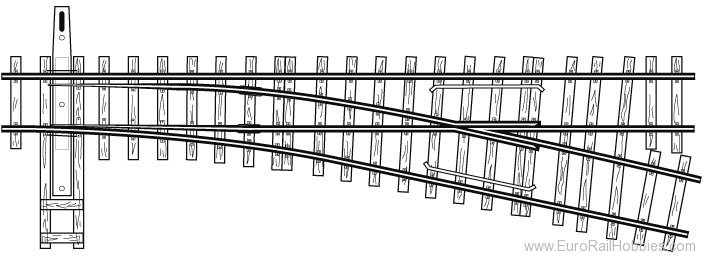 Bemo 4294627 HOm 12° Weiche rechts, 166 mm, R 520 HOm