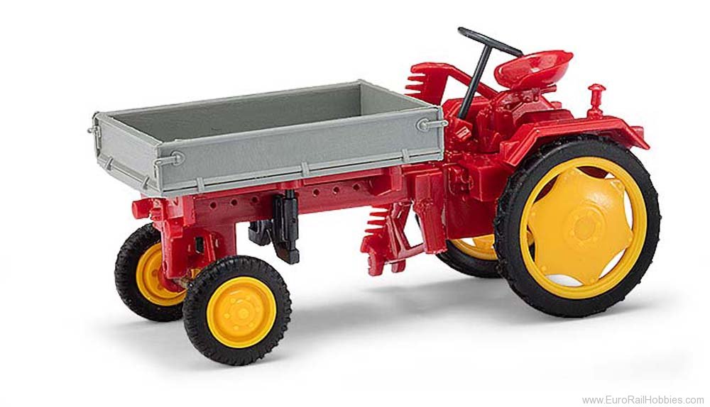 Busch 210005000 HO Mehlhose Model - Traktor RS09 Pritsche+Mahbalken,