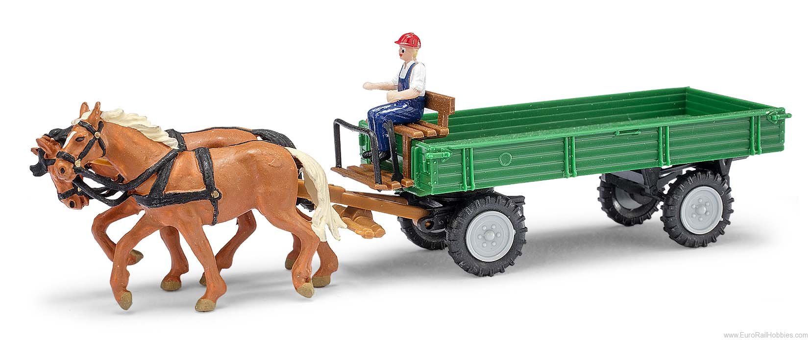 Busch 210009100 HO Fuhrwerk, Grun, grau Felgen