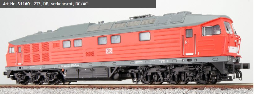 ESU 31160 HO Diesel loco, 232 571, DB, red, Era