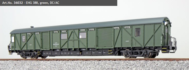 ESU 36032 HO Test coach, EHG 388, green, Era IIIb,