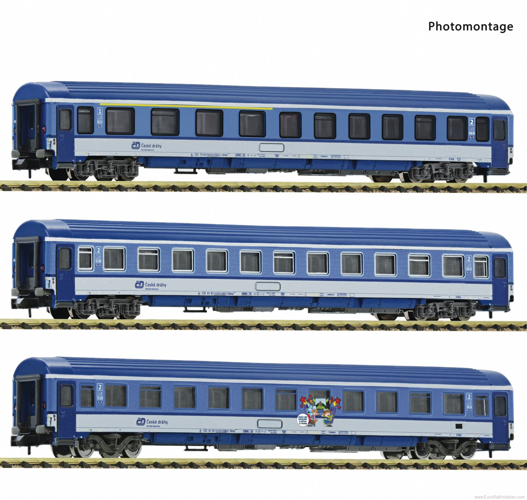 Fleischmann 6260030 N 3-piece set: Eurofima coaches, CD
