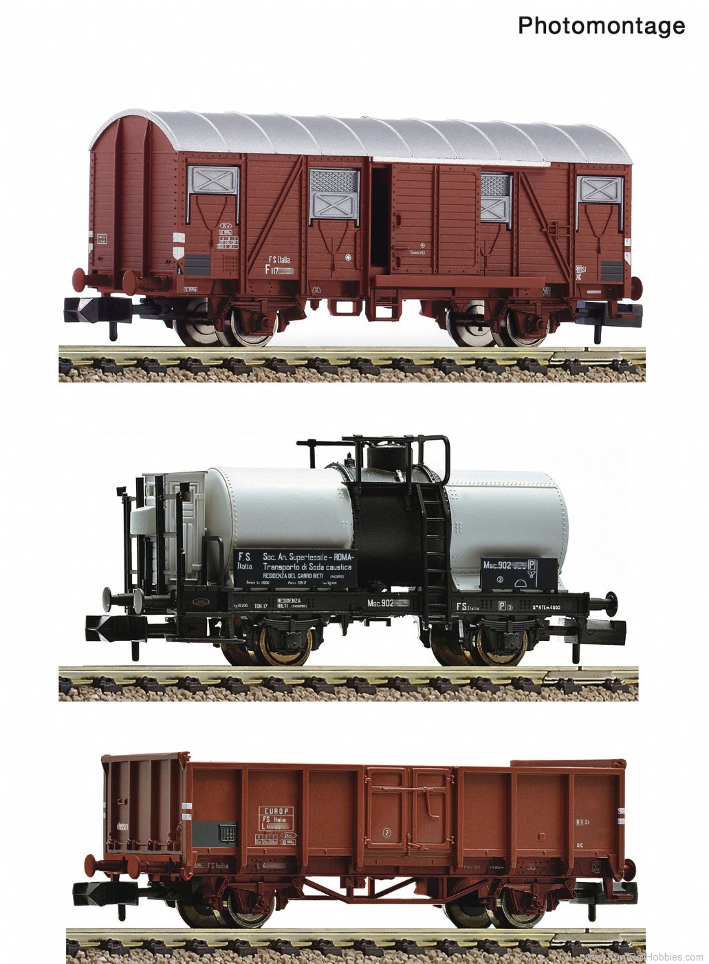Fleischmann 880909 N 3 piece set: Goods wagons, FS