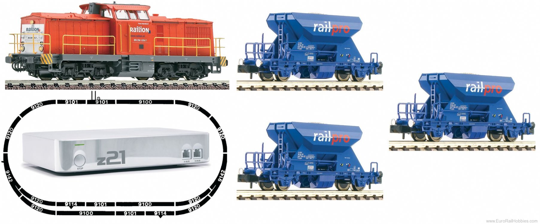 Fleischmann 931381 N Digital Starter Set V100 East Railion