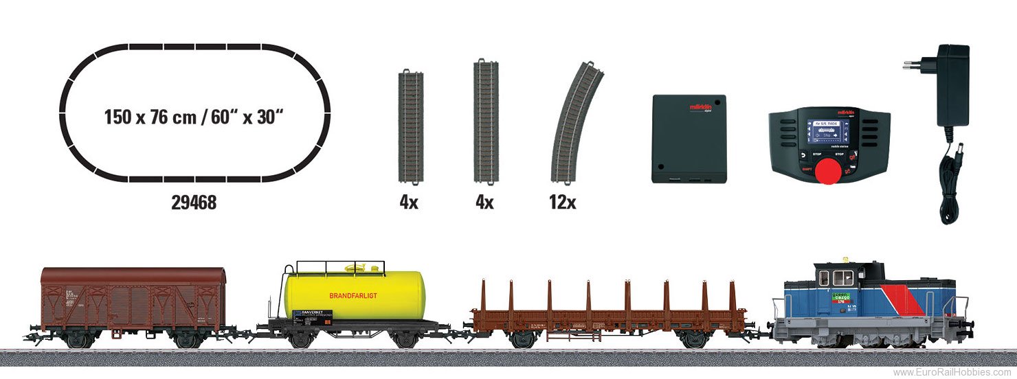 Marklin 29468 HO ''Swedish Green Cargo Freight '' Starter