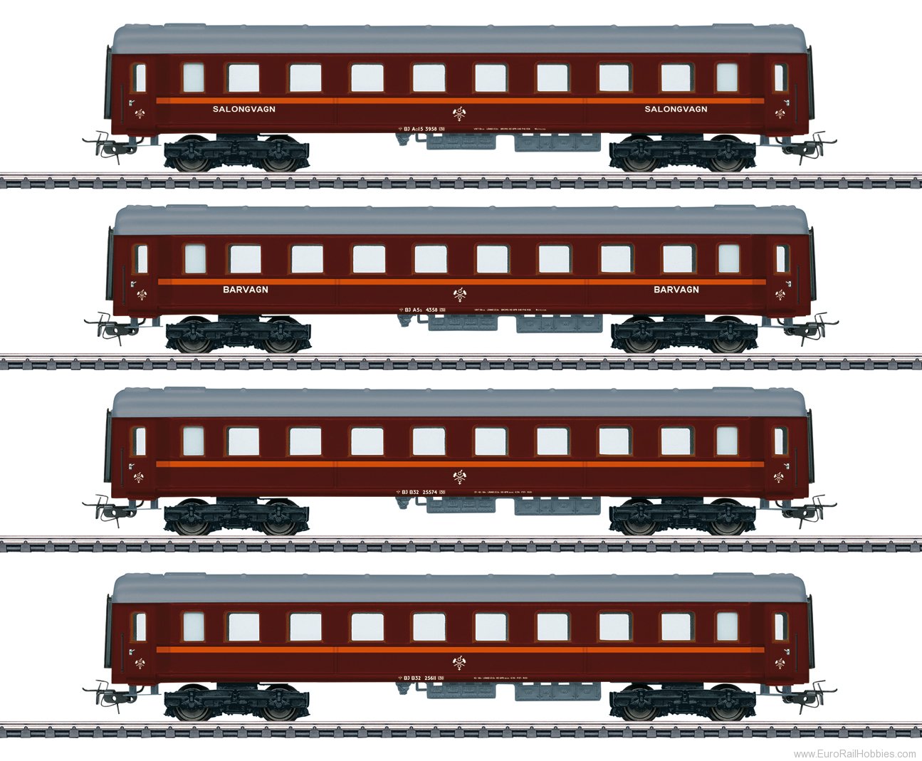 Marklin 41921 HO SJ Swedish Passenger Cars-Set z. Reihe