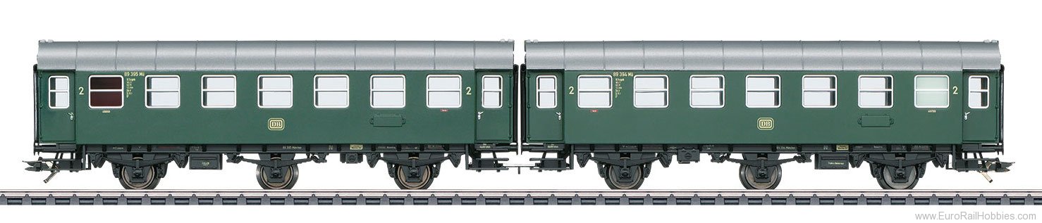 Marklin 43184 HO DB Pair of Passenger Cars, Type B3ygeb