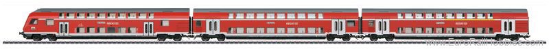 Marklin 43570 HO 'Regio DB' Bi-Level 3-Car Set w/Built-in