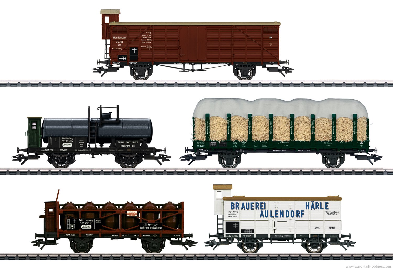 Marklin 45175 HO W.St.E. 5 Piece Freight Car-Set (Factory