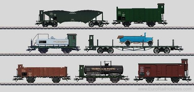 Marklin 46082 HO K.Bay.Sts.B 7 Piece Freight Car Set