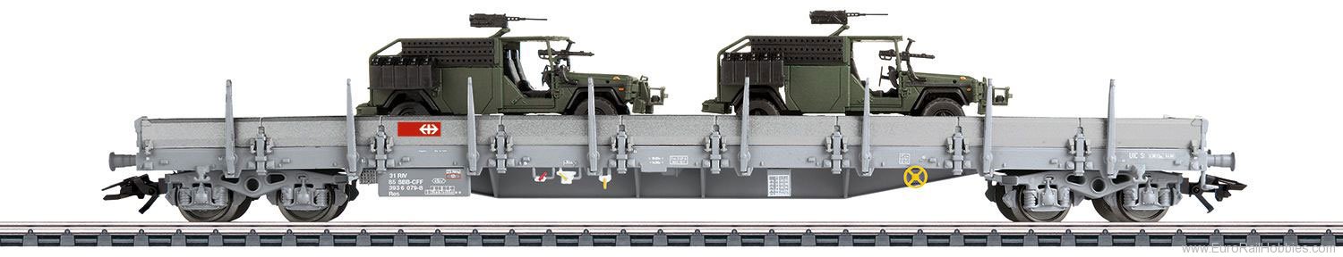 Marklin 47068 HO SBB Type Res Low Side Car w/2