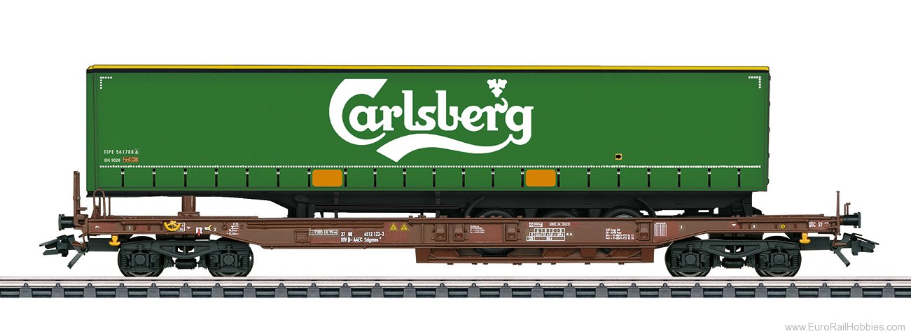 Marklin 47112 HO AAE Carlsberg Deep Well Flat Car, (Factory