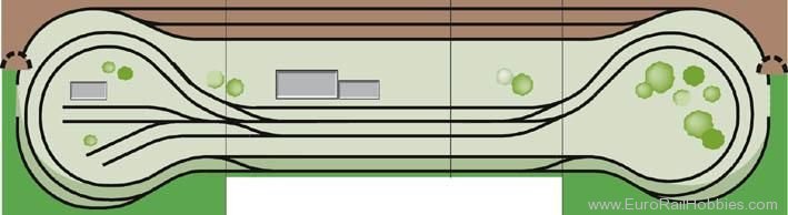Noch 80340 HO Heidelberg Straight Module, 60 x 80