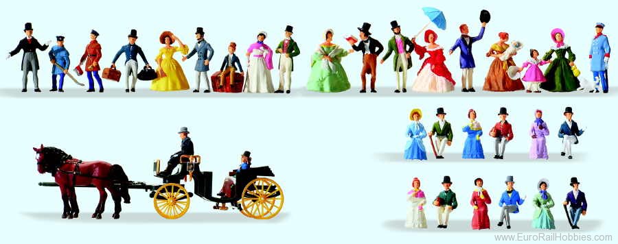 Preiser 13007 HO 1835 Adler - Railway Personnel & Travellers