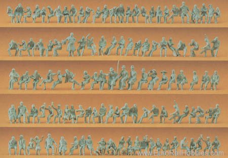 Preiser 16328 HO 120 Assorted Unpainted Seated Figures
