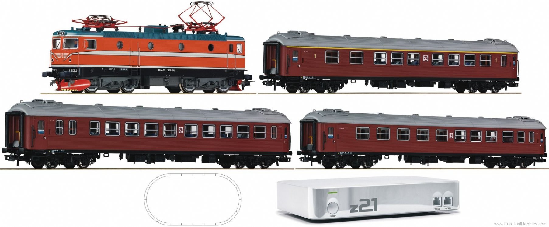 Roco 41509 HO z21 Digital Starter Set: Rc5 w. 3 x