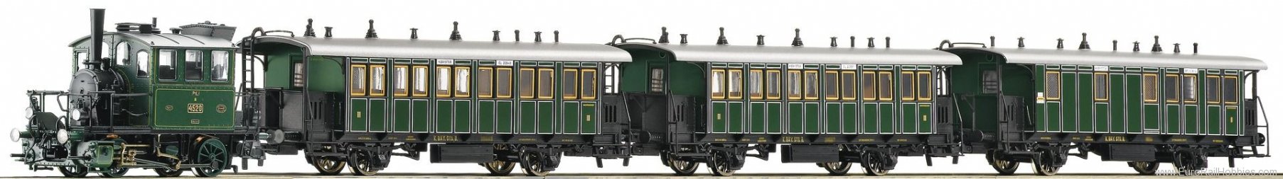 Roco 61430 HO K.BAY.STS.Glass Train w/3 Coaches (DCC