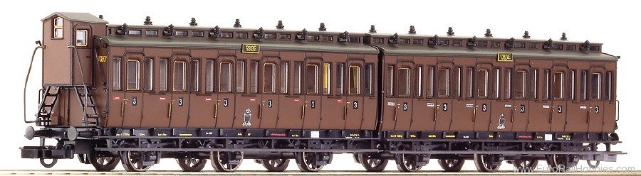Roco 64066 HO Compartment Car Pair 3rd Class K.P.E.V.