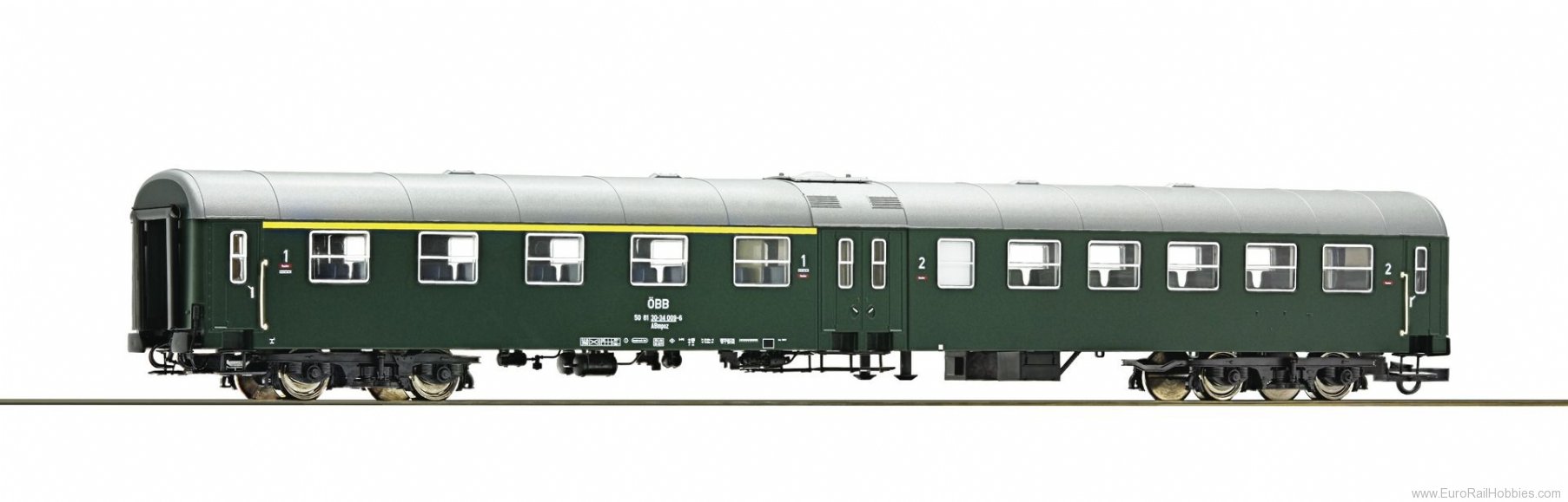 Roco 64667 HO 1st/2nd class center entry coach, ÖBB
