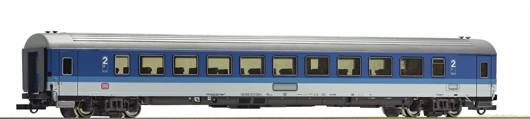 Roco 64927 HO 2nd class express train wagon, DB