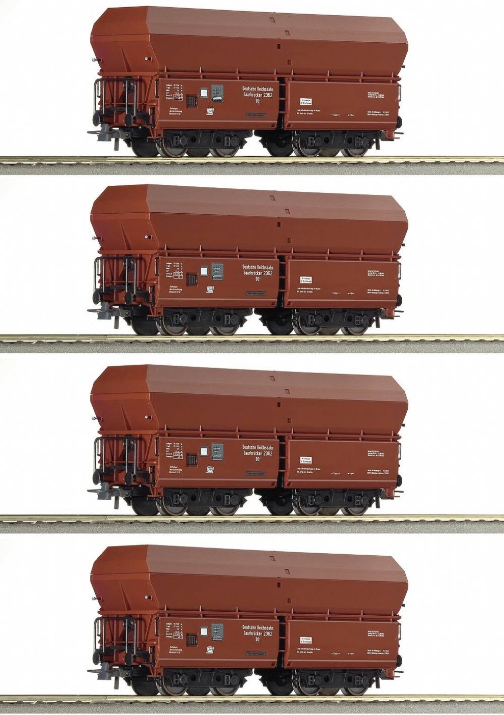 Roco 66052 HO 4-piece set of Self-unloading Hopper