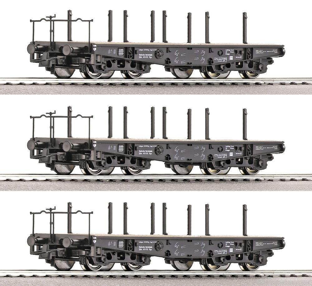 Roco 66184 HO 3-piece set of heavy truck cars DRG