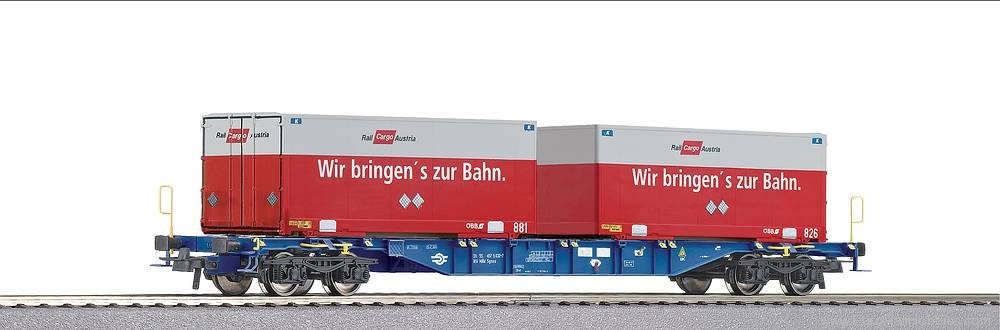 Roco 66624 HO MAV Container carrier car used by MÁV