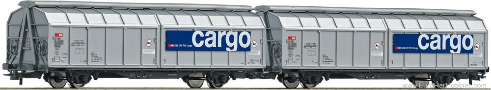 Roco 66736 HO Double wagon unit with sliding walls,