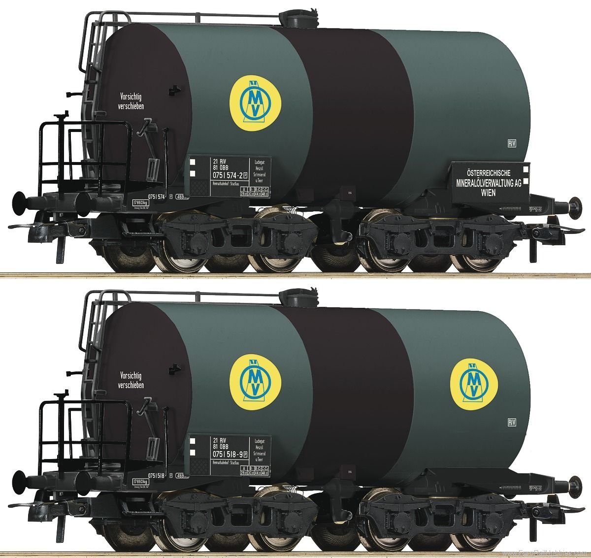 Roco 67090 HO OBB 2 Piece OMV Tank Car Set