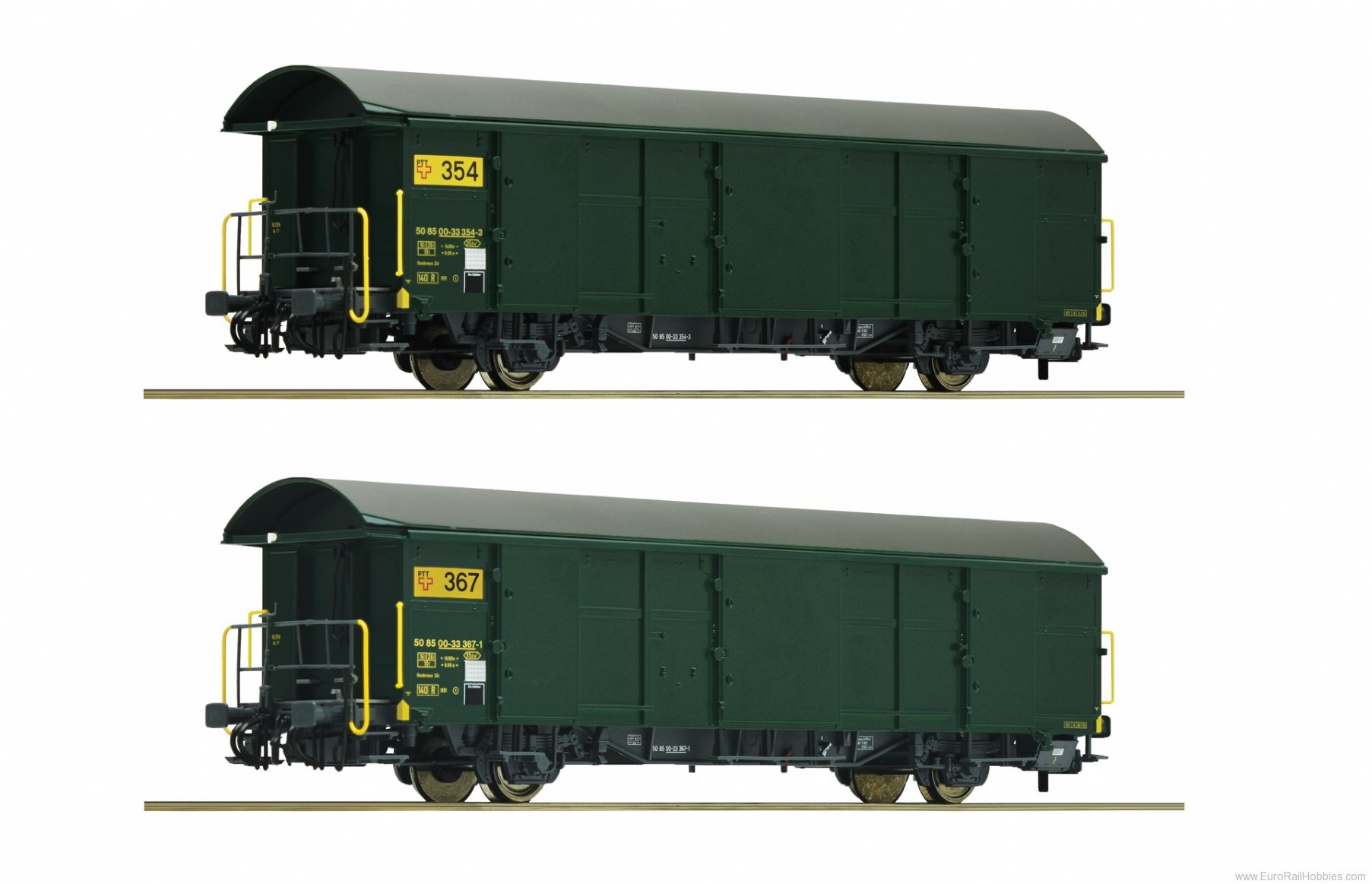 Roco 67181 HO 2 piece set postal goods wagons, SBB