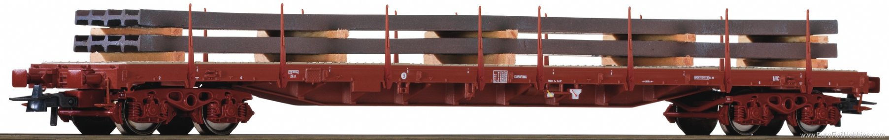Roco 67285 HO Stake wagon + steel beams, SNCF