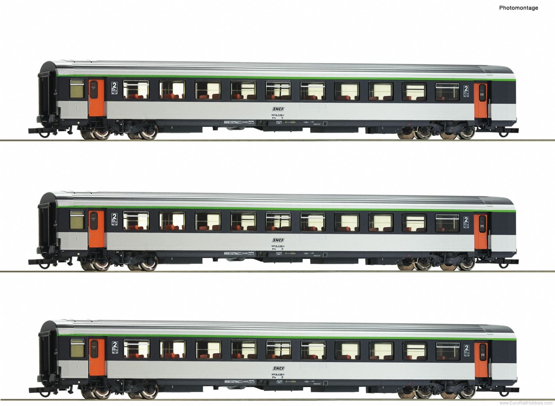 Roco 74032 HO 3 piece set (1): EC “Mont Cenis”,