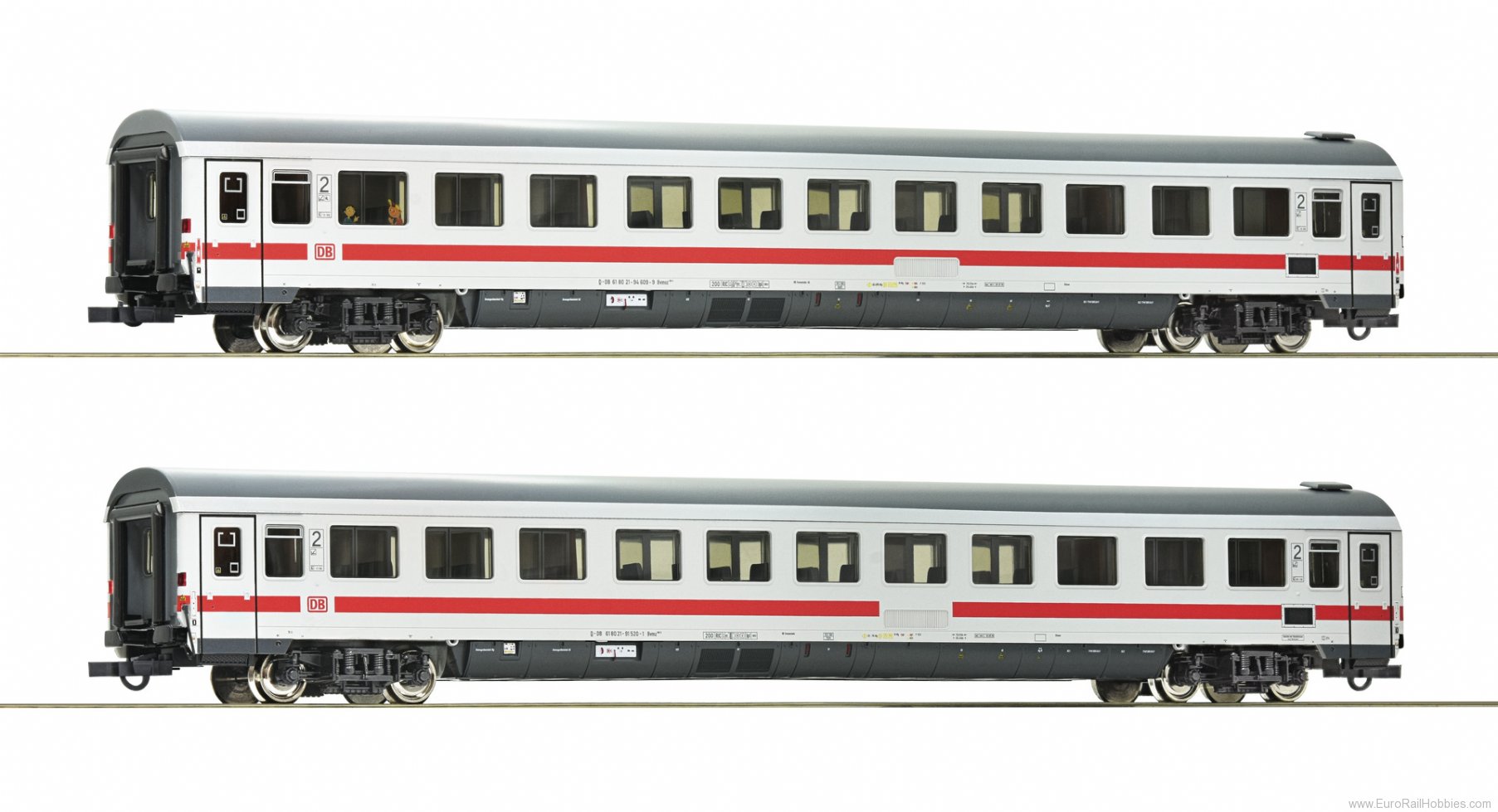 Roco 74089 HO DB AG 2 Piece Set 2nd class IC Coaches