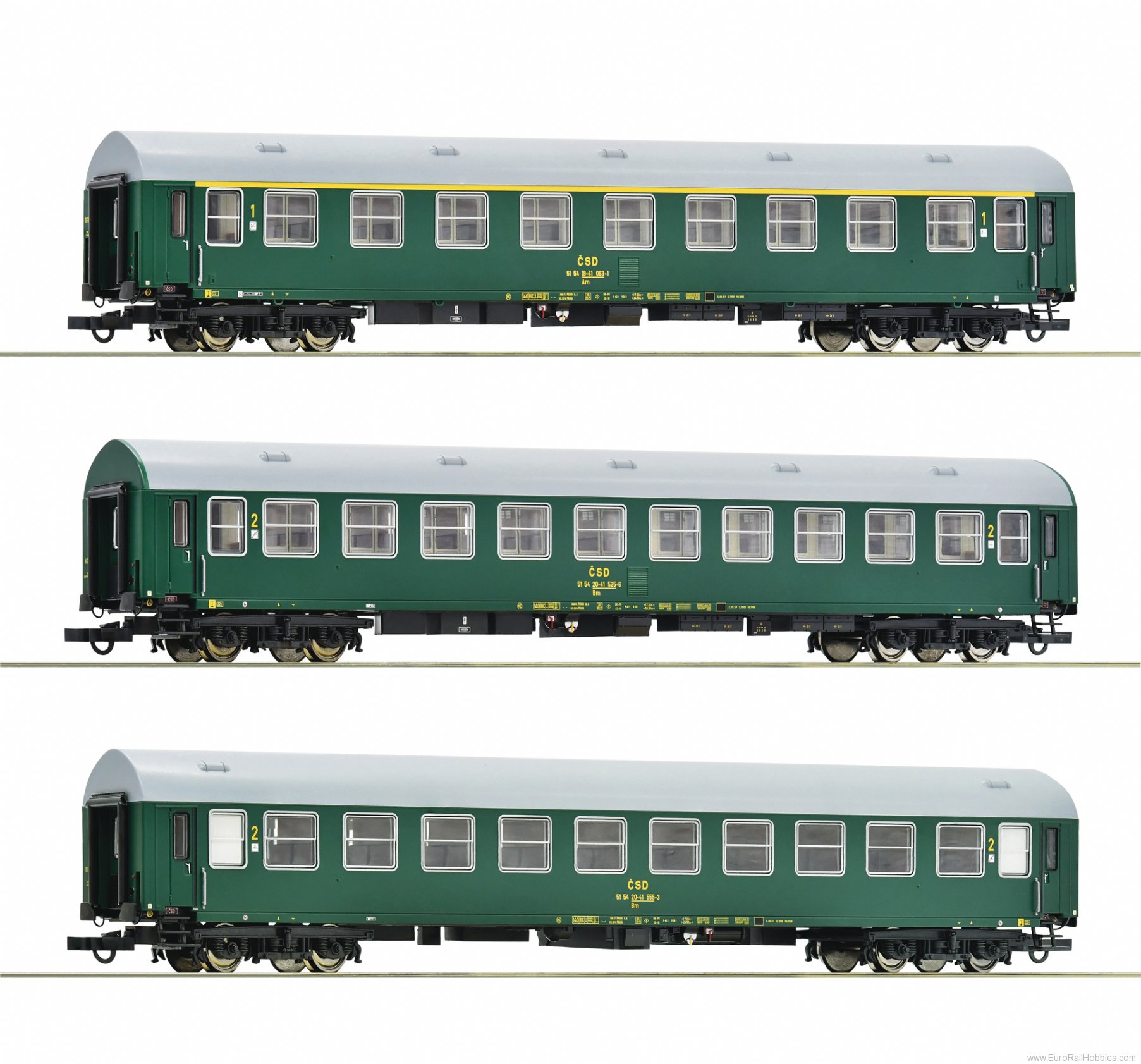 Roco 74190 HO CSD 3 piece set 3: Passenger coaches
