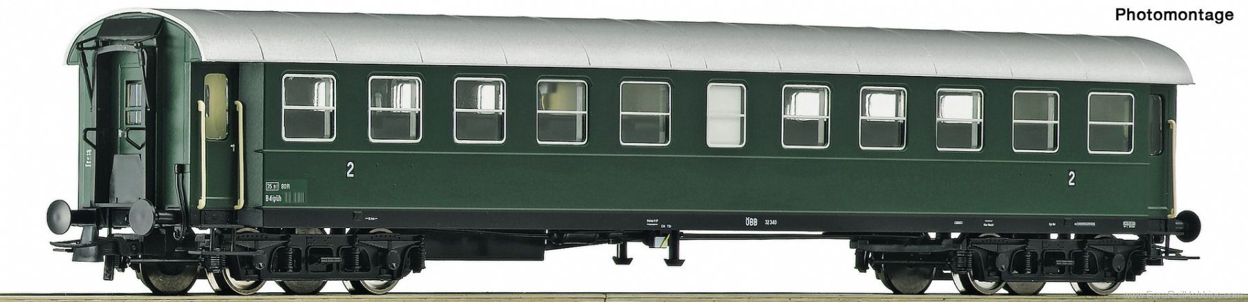 Roco 74446 HO 2nd class ribbed car Spantenwagen,