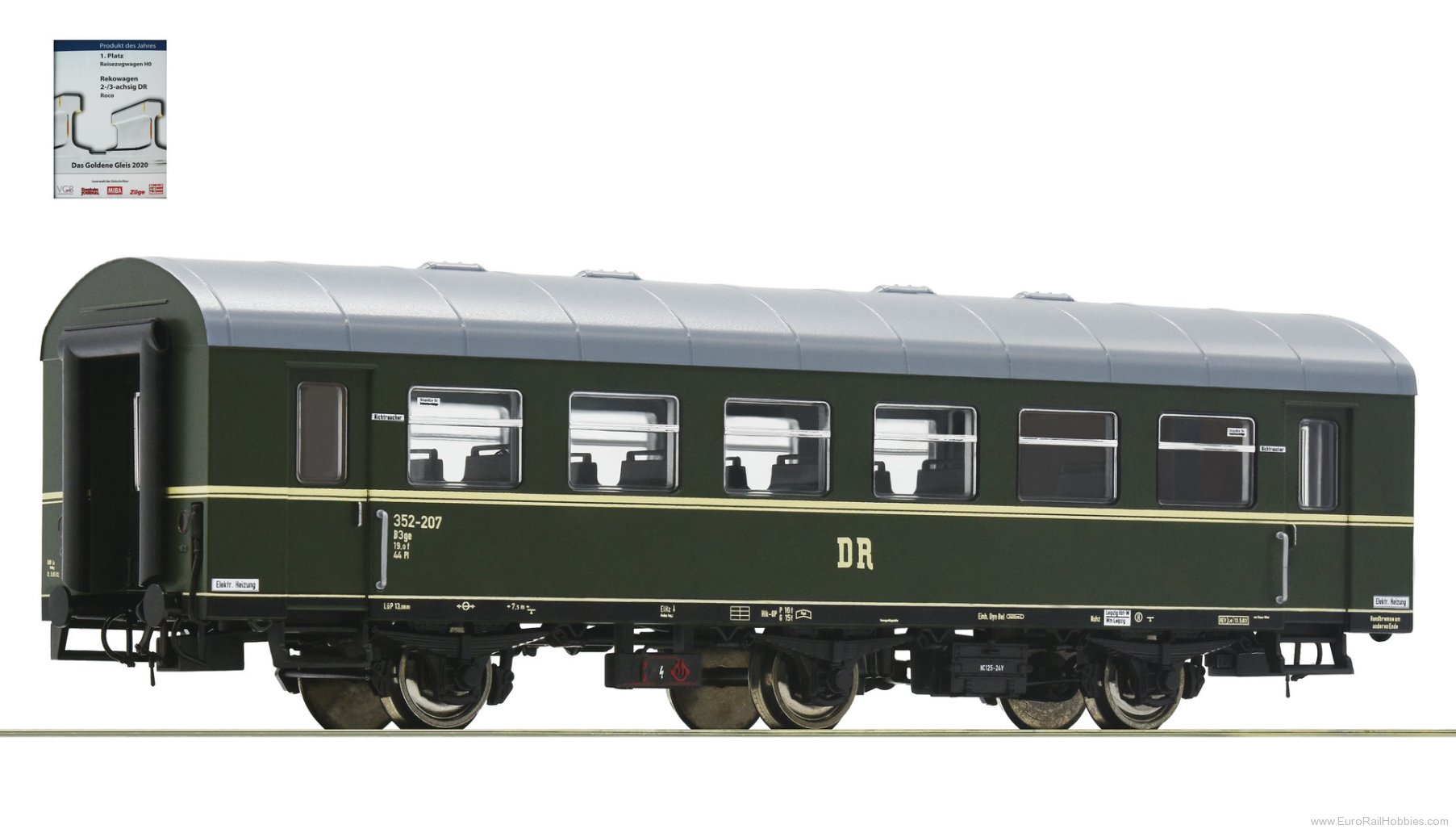 Roco 74457 HO Passenger coach Rekowagen, DR