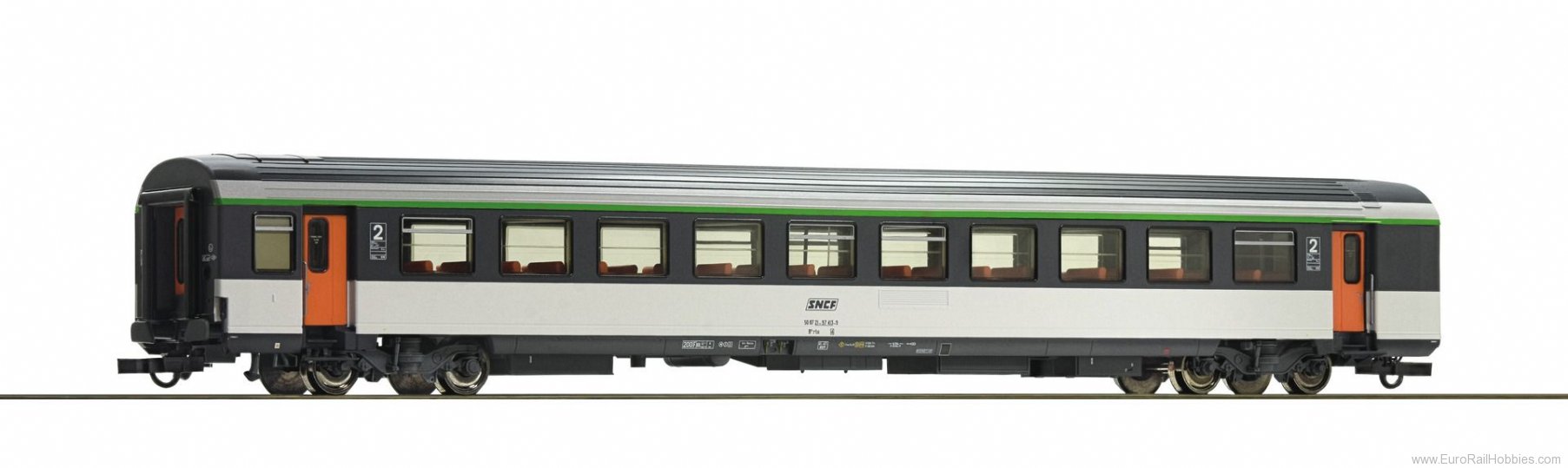 Roco 74533 HO 2nd class corail open-plan coach, SNCF