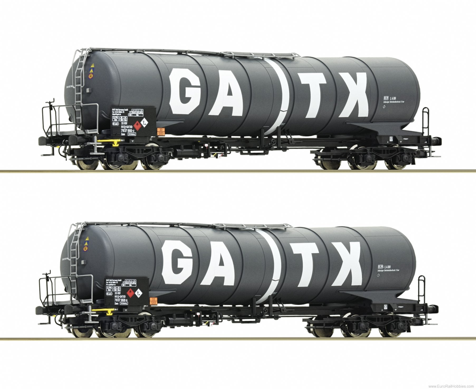 Roco 76028 HO GATX 2 piece set: Tank wagons