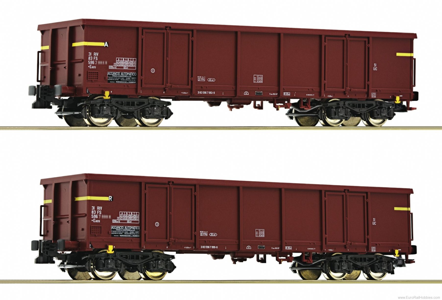 Roco 76127 HO 2 piece set: Open goods wagons, FS