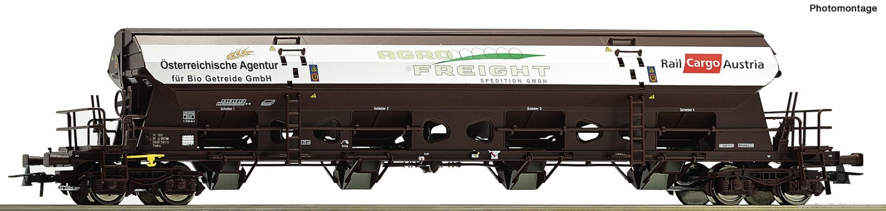 Roco 76413 HO Swing roof wagon, OBB