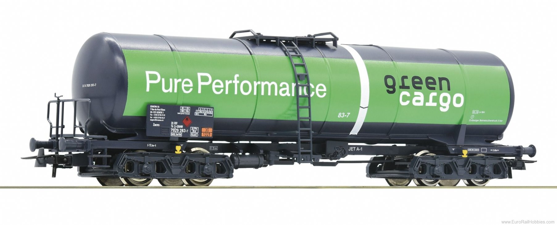 Roco 76698 HO Tank car, Green Cargo (Factory Sold