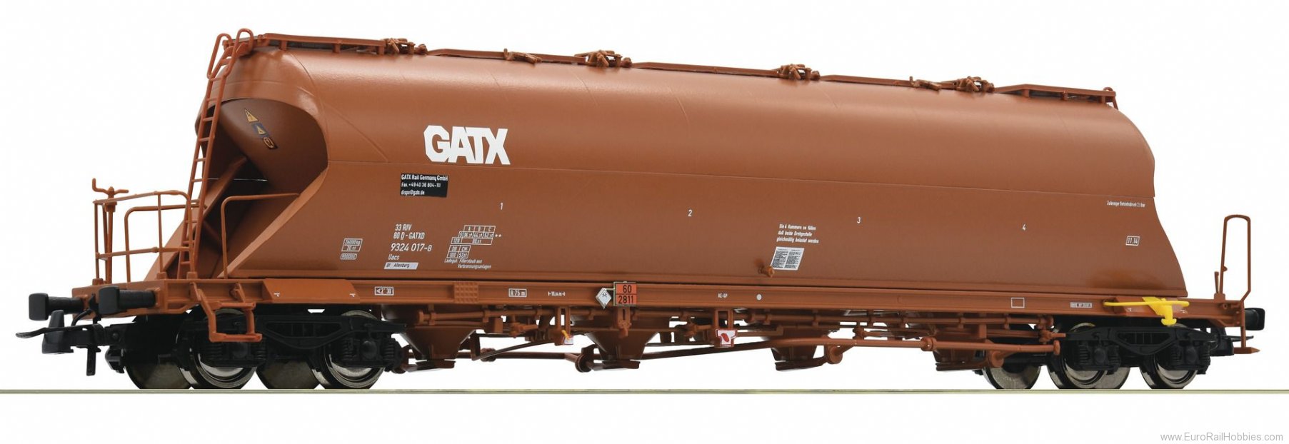 Roco 76705 HO Dust silo wagon, GATX