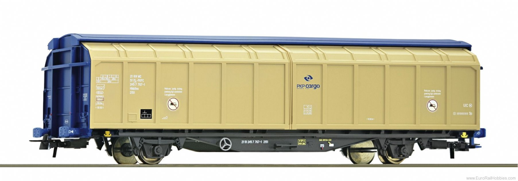 Roco 76875 HO Sliding wall wagon, PKP
